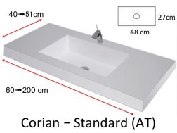 Plan de vasque en Solid Surface type Corian, fabrication sur mesure.