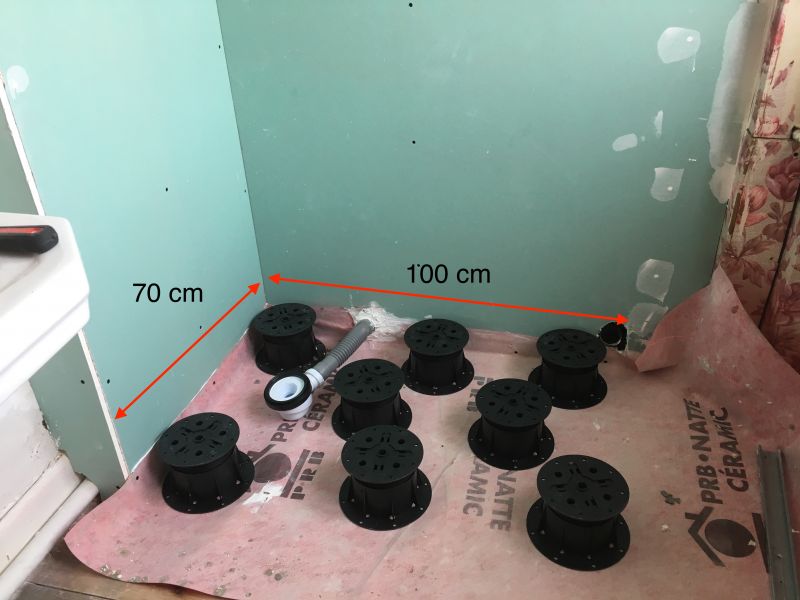 Pieds (Plots) réglables pour receveur de douche - Grande Résistance