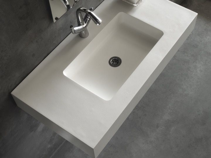 Plan vasque intégrée, en résine minérale Solid Surface type Corian - STANDARD RG