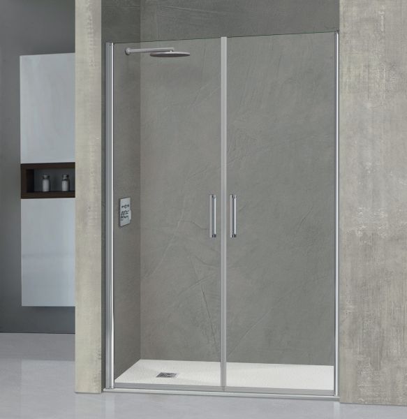 Dubbele douchedeur, 200 x H. 195 cm, verstelbaar 191 tot 200 cm ...