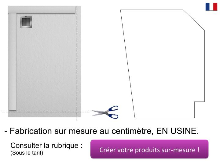 Receveur de douche d'angle 110x110 cm - Solid Surface CORNER GAUCHE